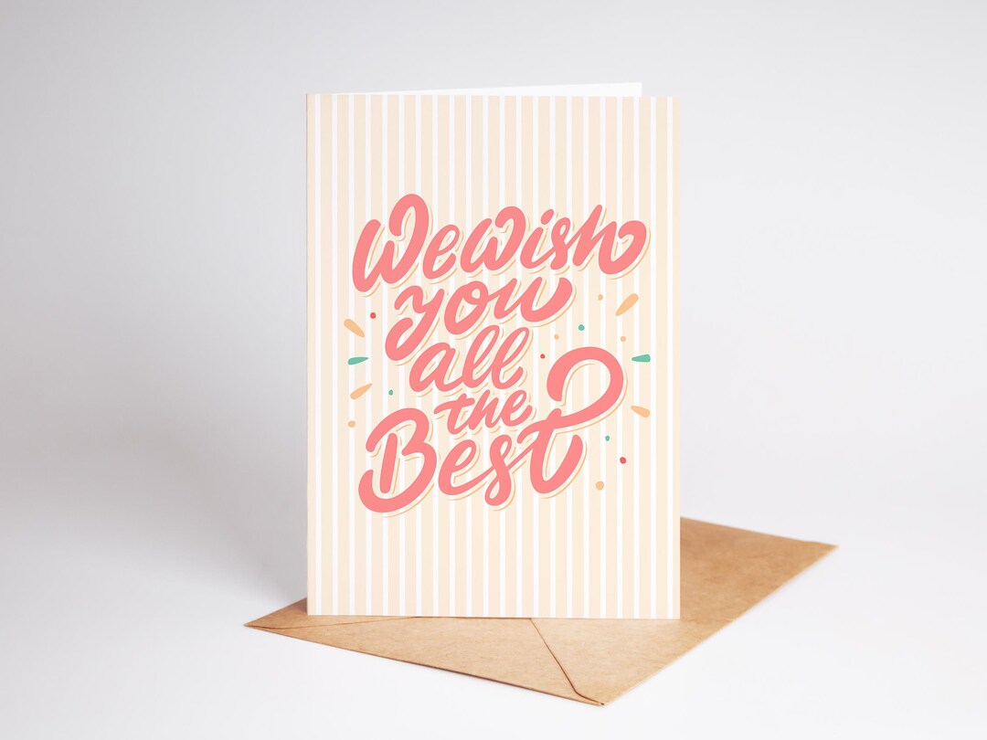 Printable Best Wishes Card Instant Download 5x7 Foldable Blank Greeting ...