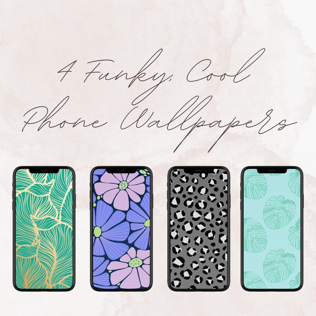 Set of Four Funky Cool Phone Wallpapers | Instant Download - Etsy
