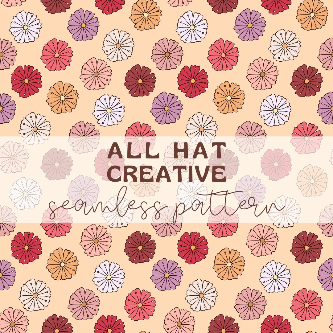 Warm Floral Seamless Pattern 300 DPI PNG Digital Paper Instant Download ...