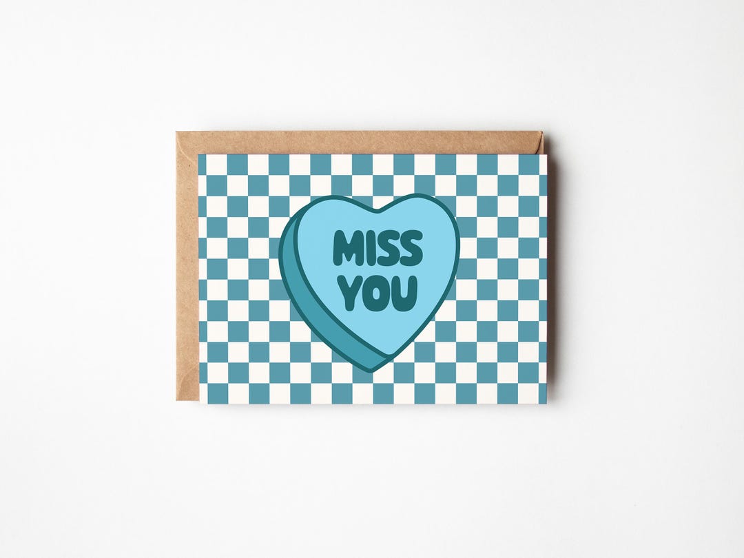 Printable Miss You Card Instant Download 5x7 Foldable Blank Greeting ...