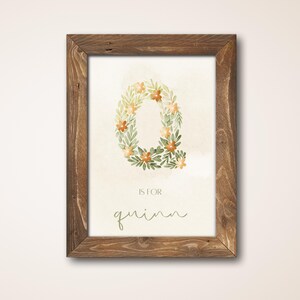 CUSTOM Name Art Print Digital Download Floral Nursery Wall Art Unique ...