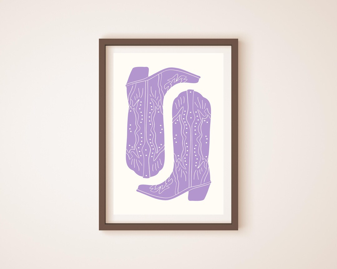 Purple Cowboy Boot Print, Western Nursery Decor (digital Download) - Etsy
