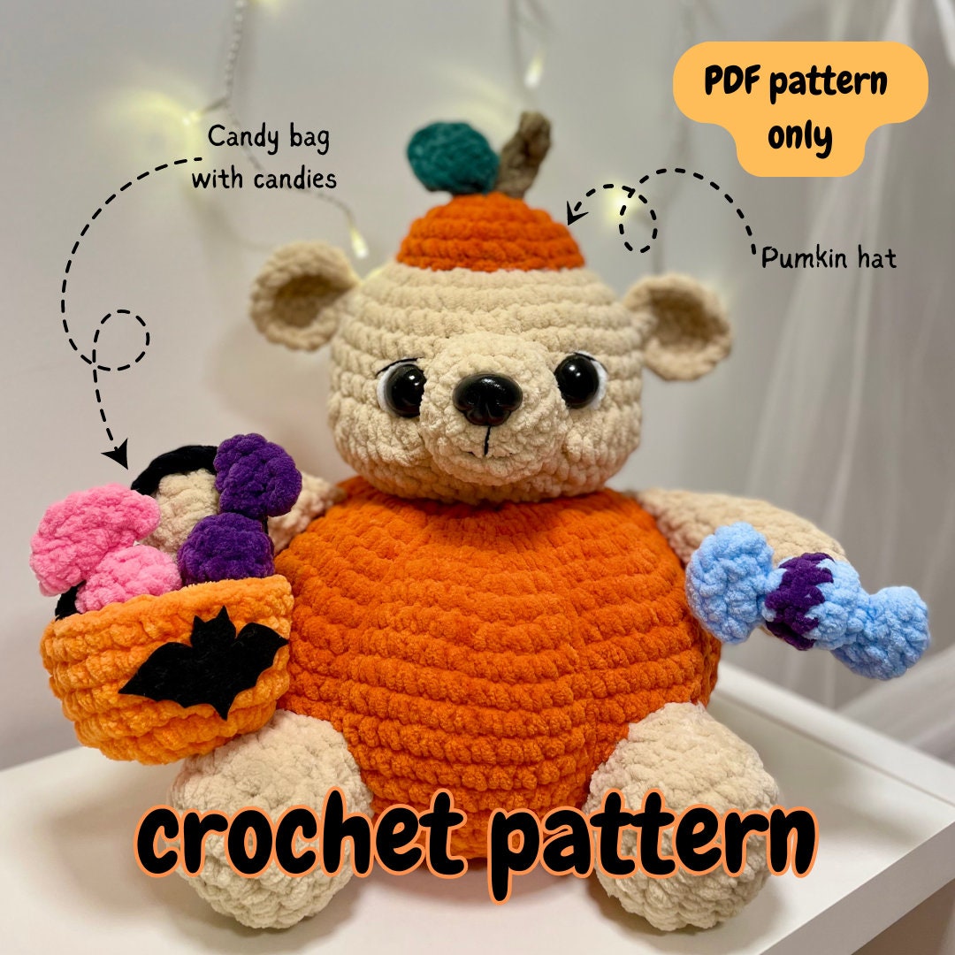 Crochet Pattern Pumpkin Bear Halloween - Etsy