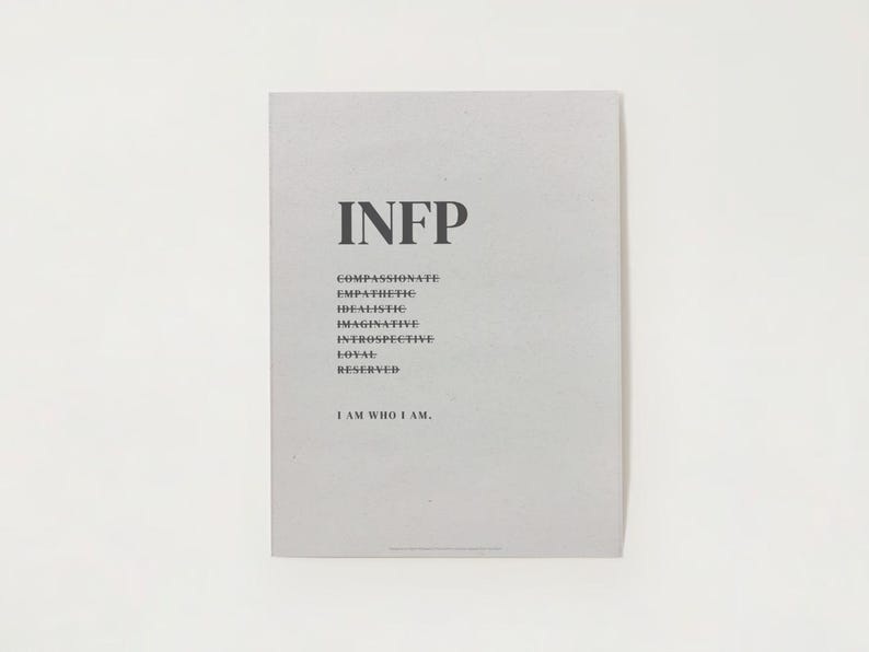 INFP 16 MBTI Personality Poster Printable Minimalist Wall Art - Etsy