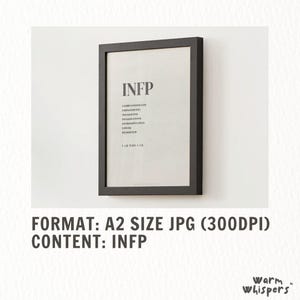 INFP 16 MBTI Personality Poster Printable Minimalist Wall Art - Etsy
