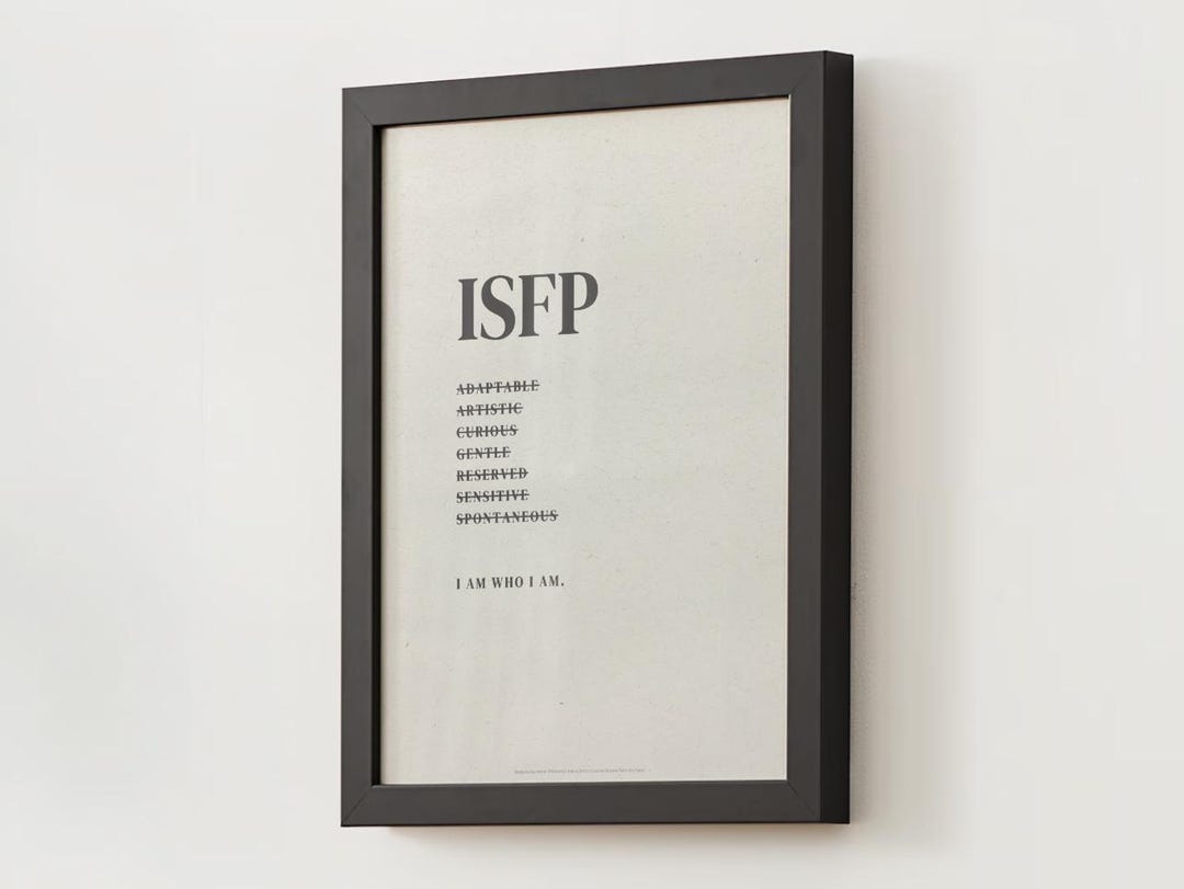 ISFP 16 MBTI Personality Poster Printable Minimalist Wall Art - Etsy