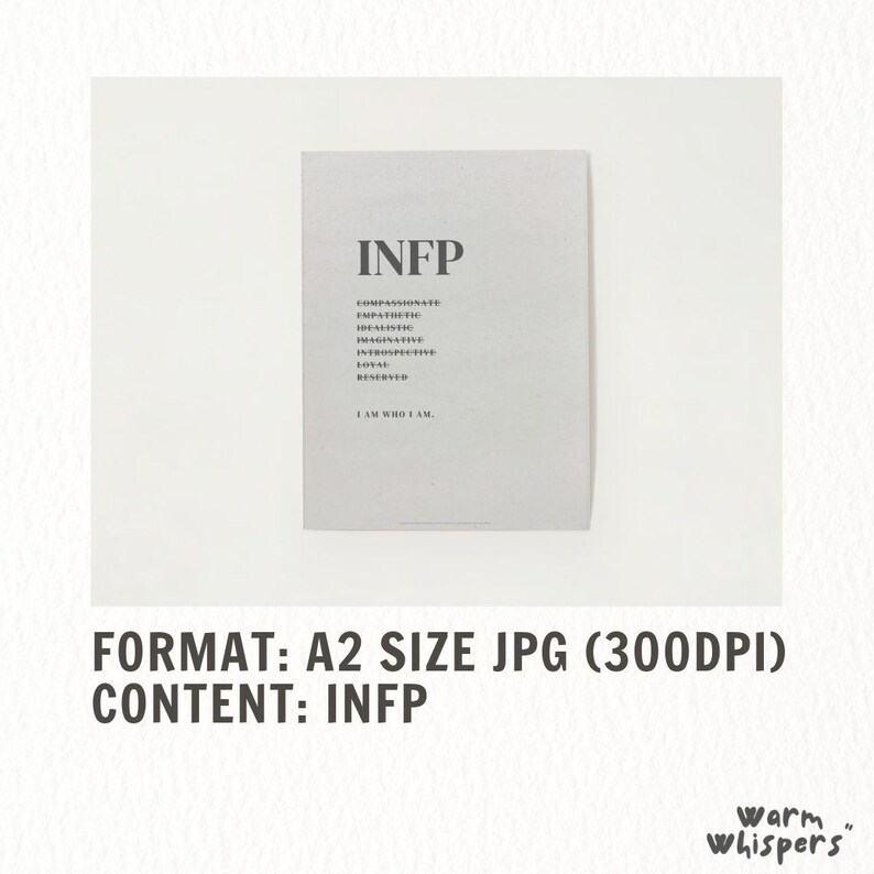 INFP 16 MBTI Personality Poster Printable Minimalist Wall Art - Etsy