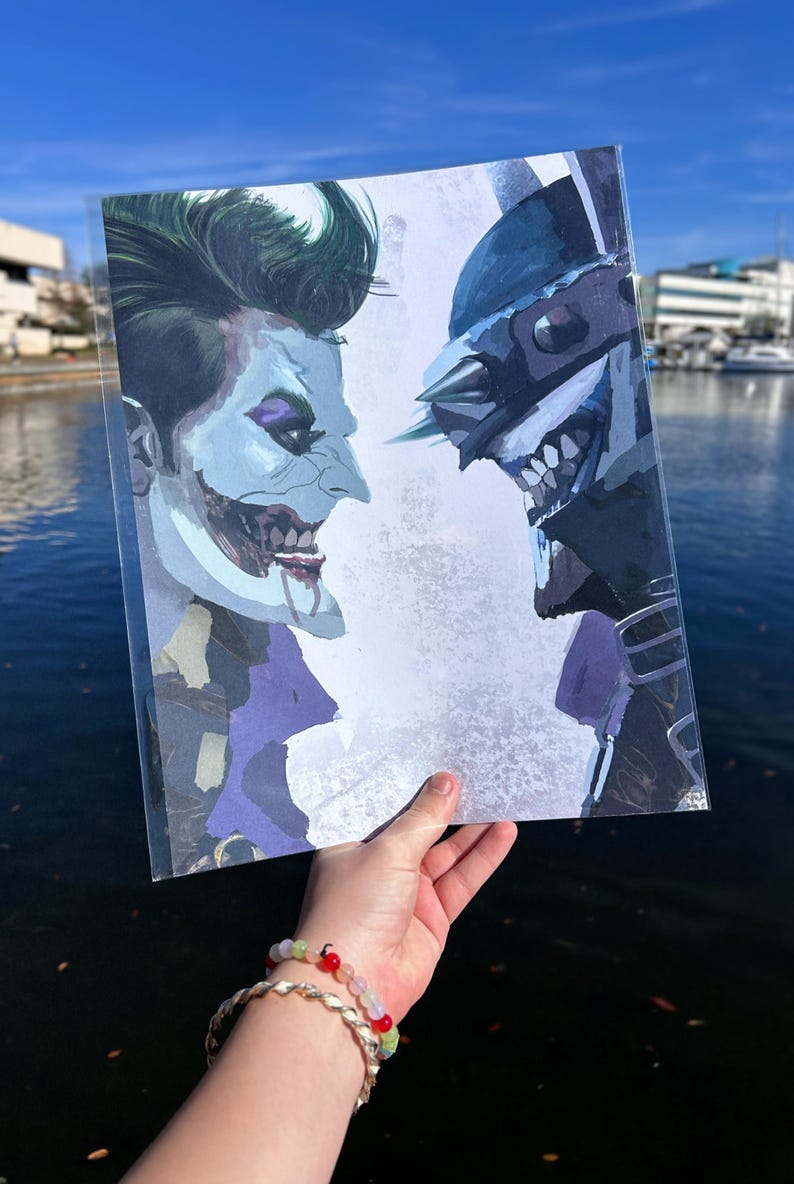 Batman Vs Joker Art Print: the Laughing Pair Giclée (11x14) - Etsy