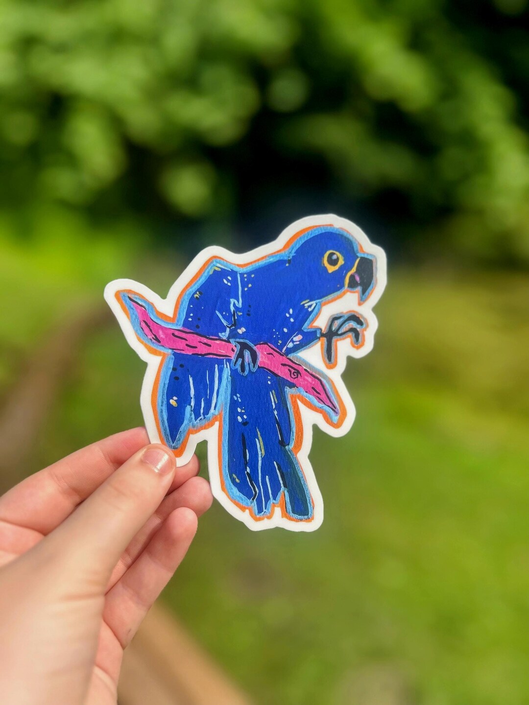 Blue Macaw Sticker: Waterproof Vinyl Decal, Parrot Art - Etsy
