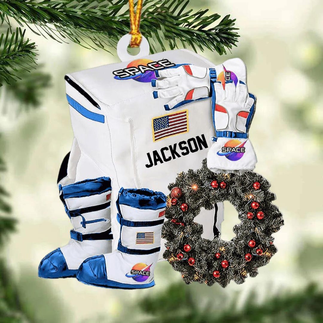 Personalized Astronaut Christmas Ornament Custom Name Space-themed ...