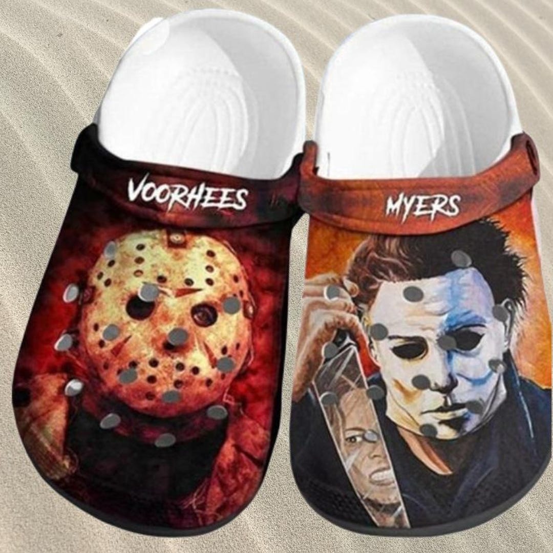 Michael Myers and Jason Voorhees Shoes, Horror Halloween Movie Sandals ...