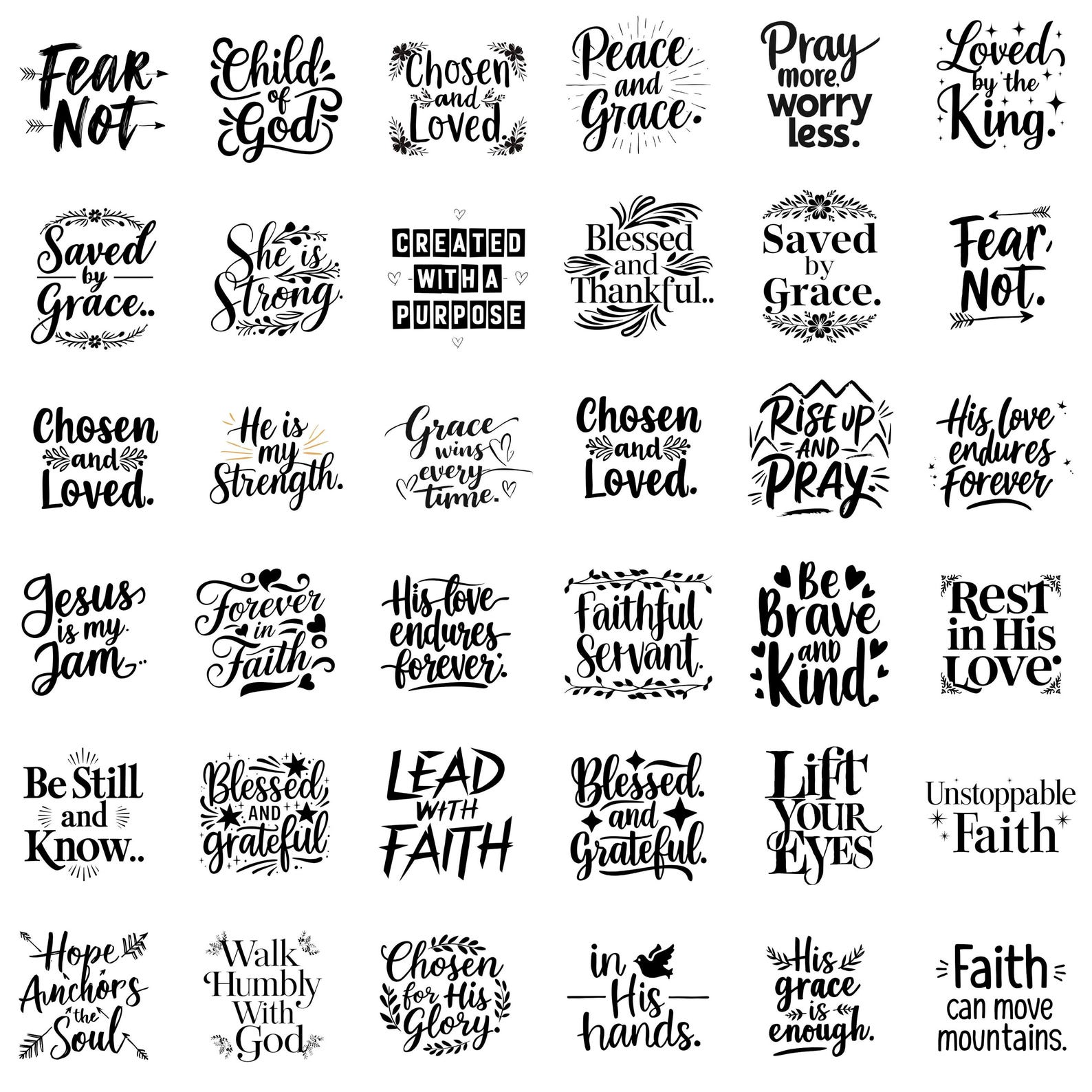 Christian SVG Bundle: Faith, God, Jesus, Bible Verse Designs (PDF ...
