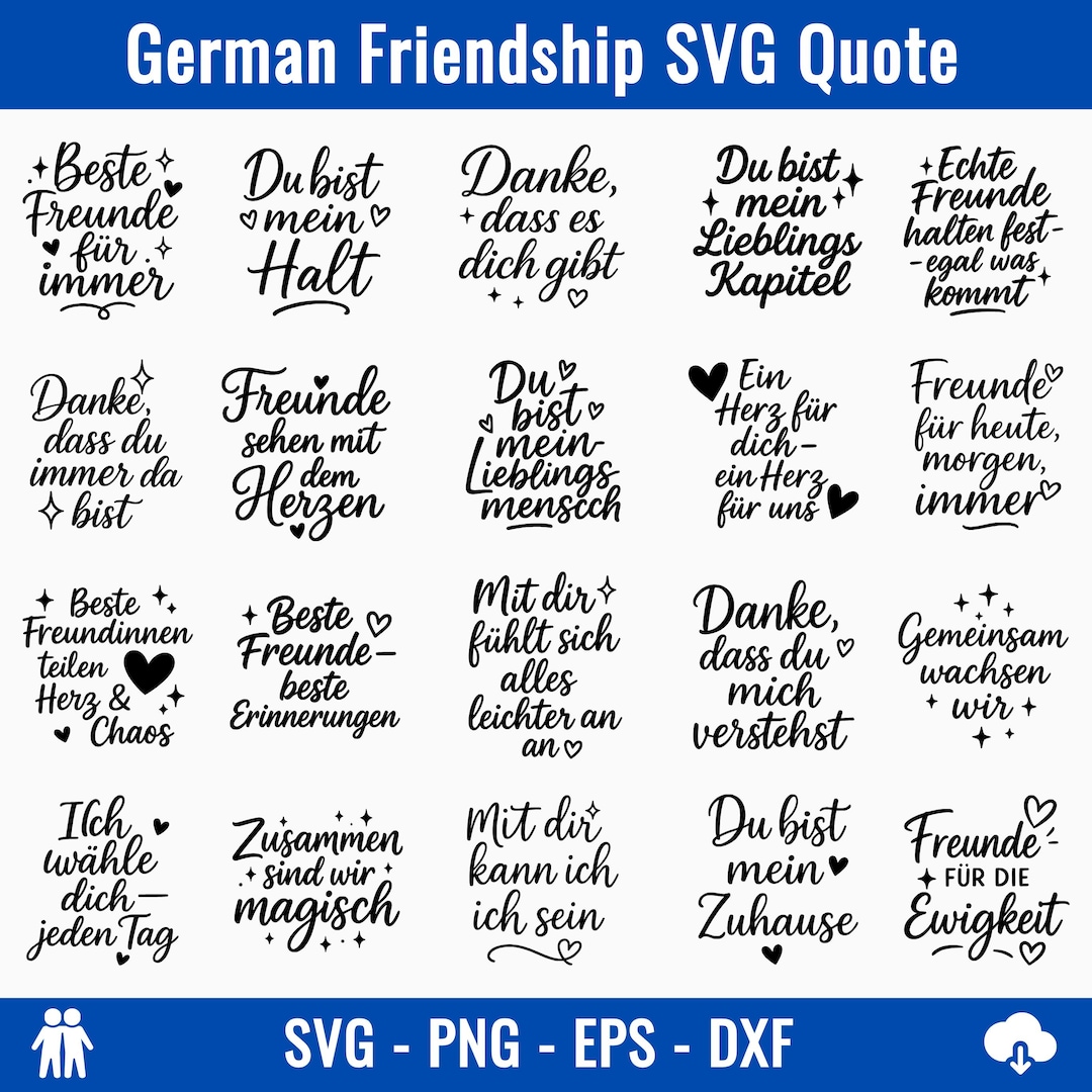German Friendship Sayingssvg Bundle: Best Friends Inspirational Quotes ...