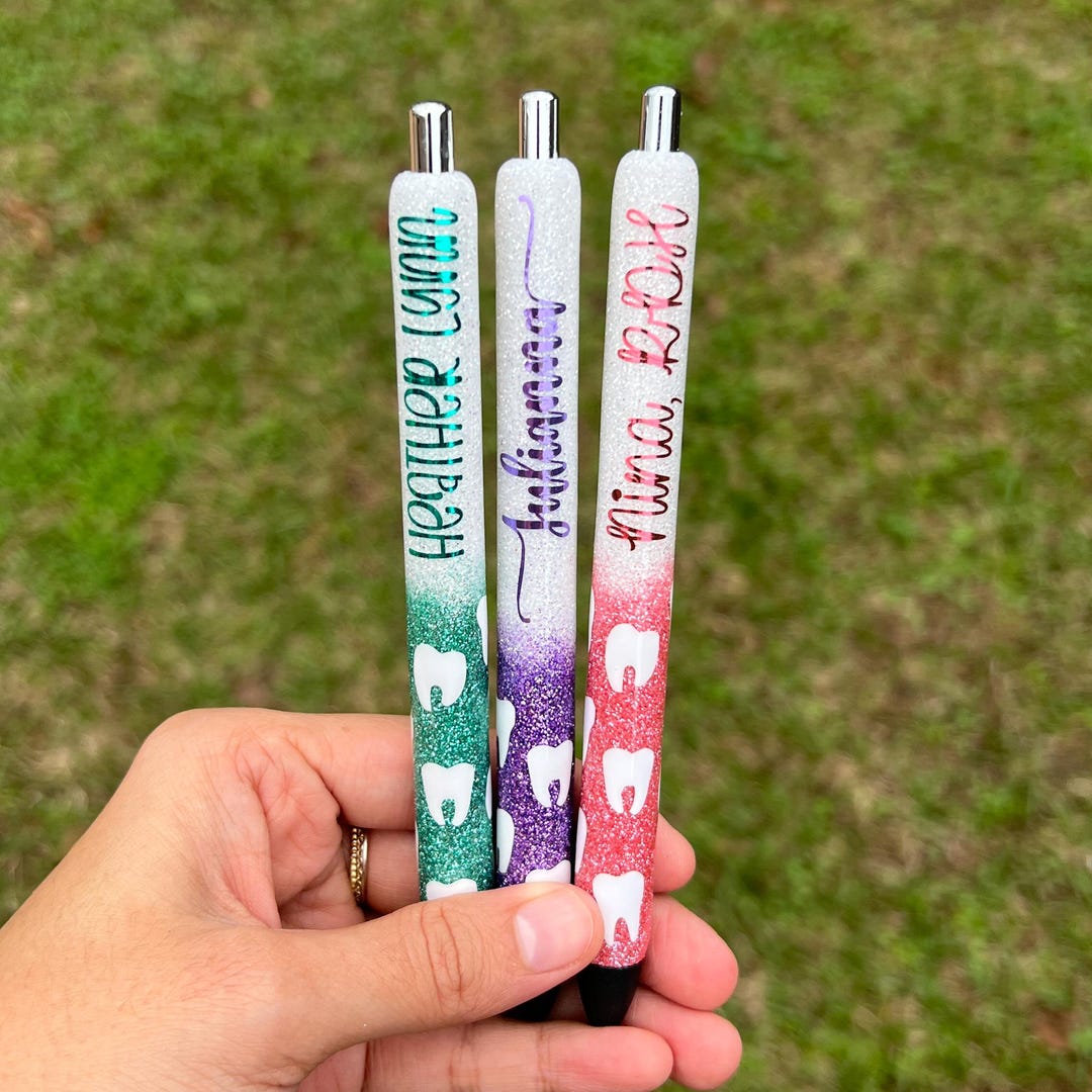 Personalized Glitter Dental Pen: RDH, Assistant, Hygiene Gift - Etsy