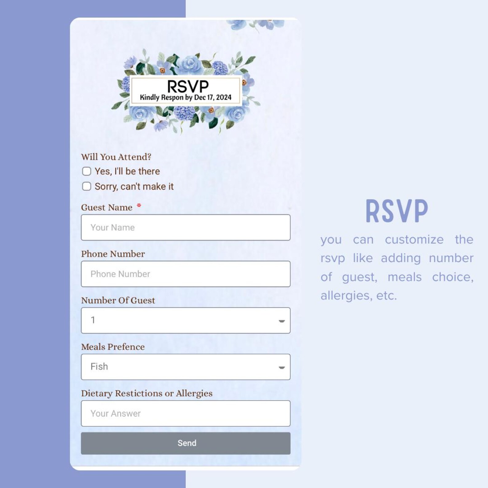 Digital Invitation Wedding - RSVP Real-time RSVP Spreadsheet - Wedding ...
