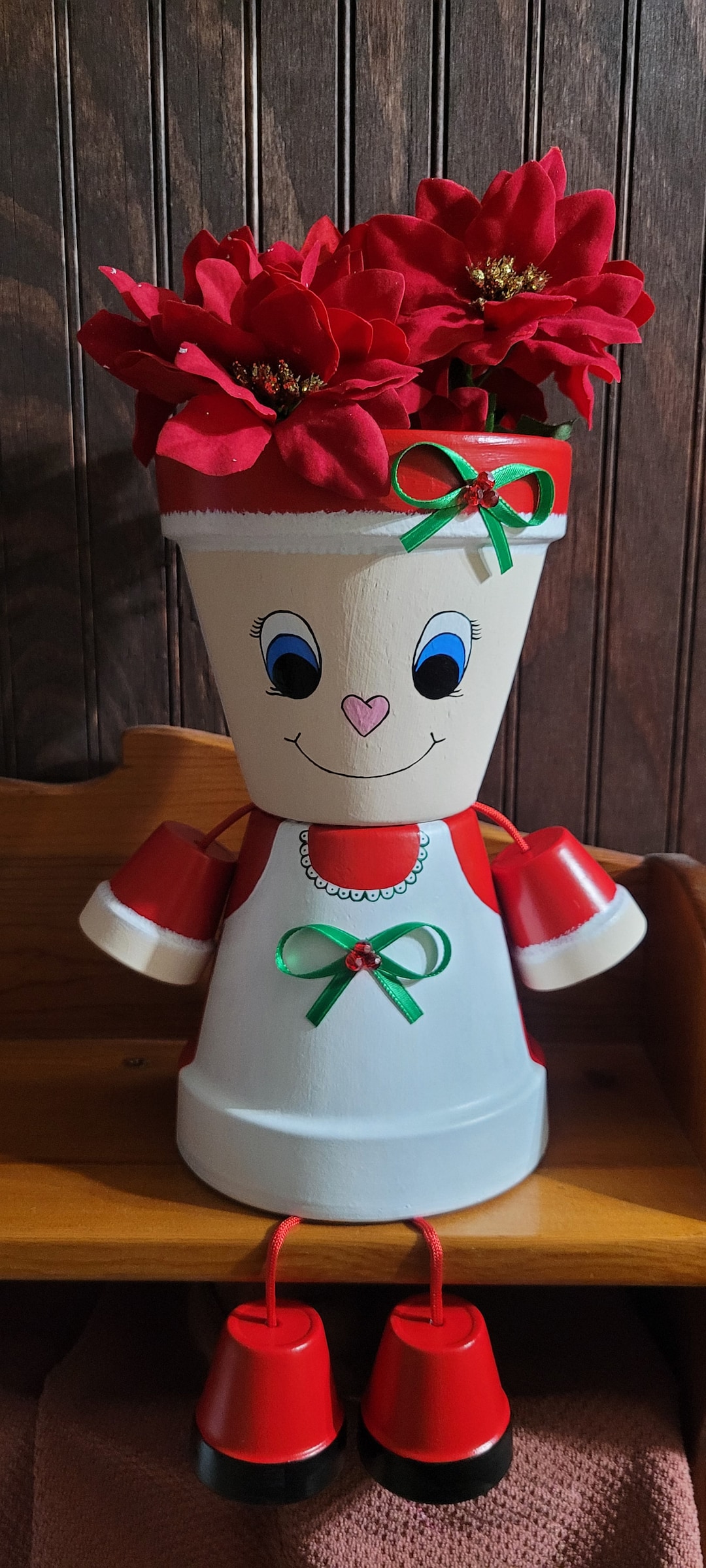 Mrs. Santa - Fun Garden Friend Pot Heads - Etsy