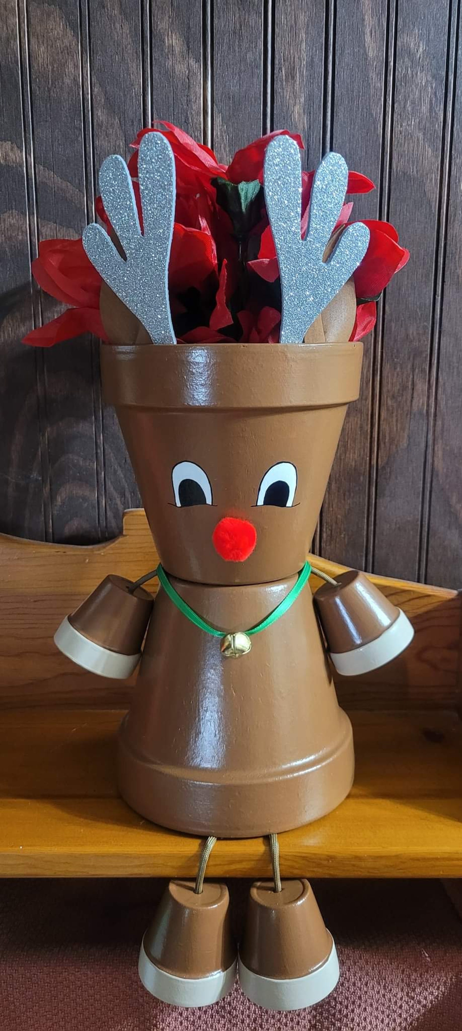 Reindeer - Fun Garden Friend Pot Heads - Etsy