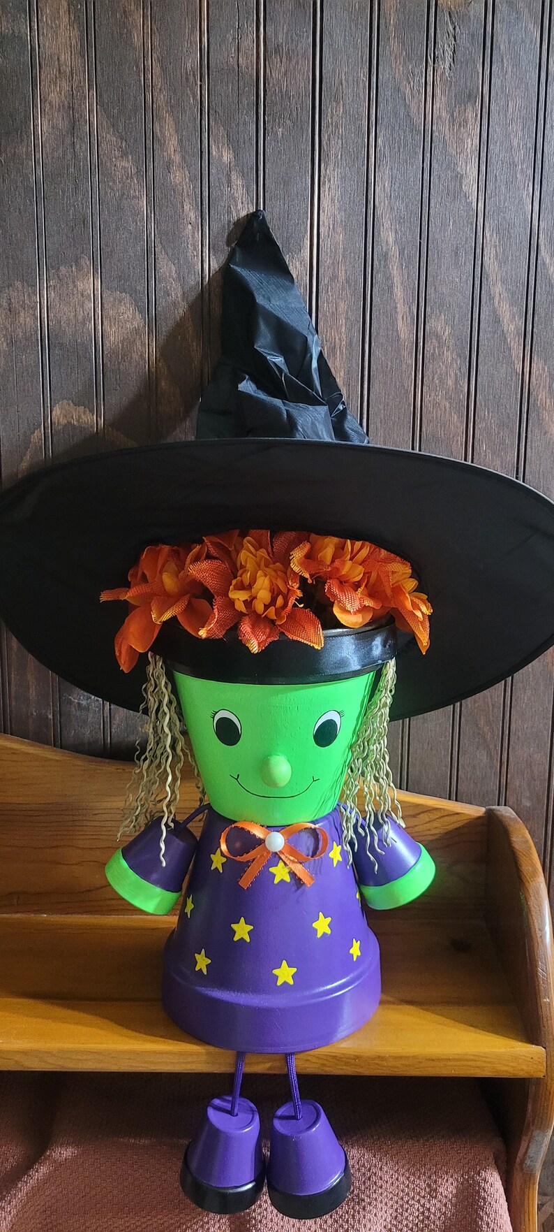 Witch - Fun Garden Friend Pot Heads - Etsy