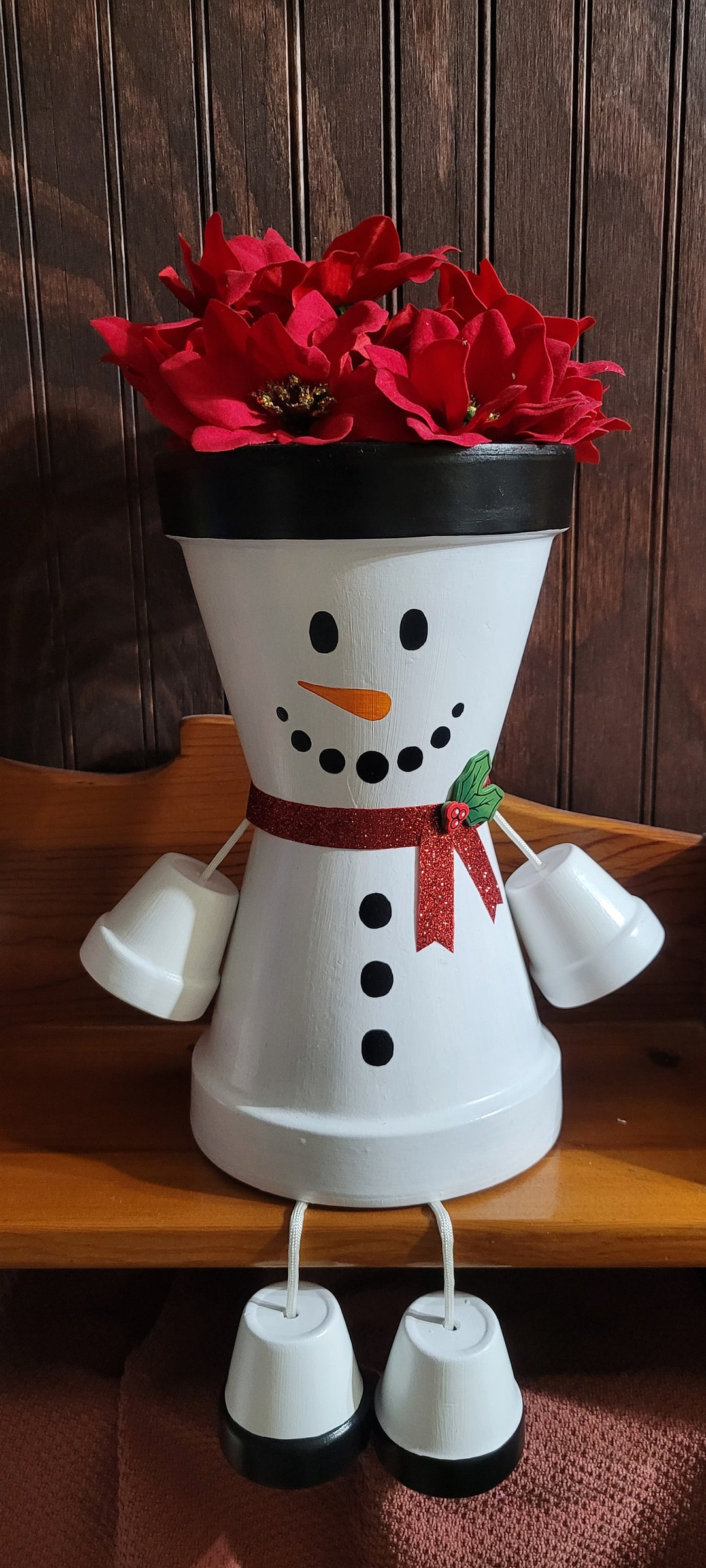 Snowman - Fun Garden Friend Pot Heads - Etsy