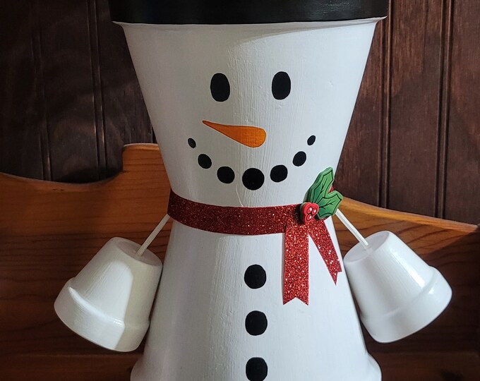 Snowman - Fun Garden Friend Pot Heads - Etsy