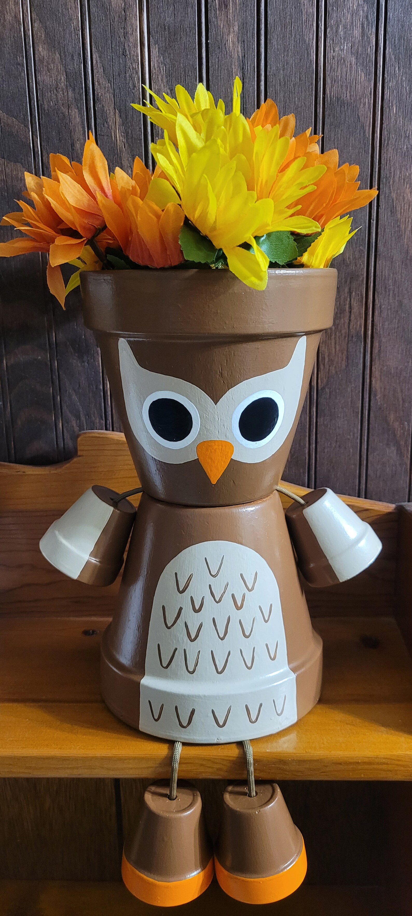Brown Owl - Fun Garden Friend Pot Heads - Etsy