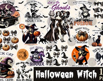 40 Retro Halloween Png Bundle, Halloween Clipart, Ghost Png, Halloween ...