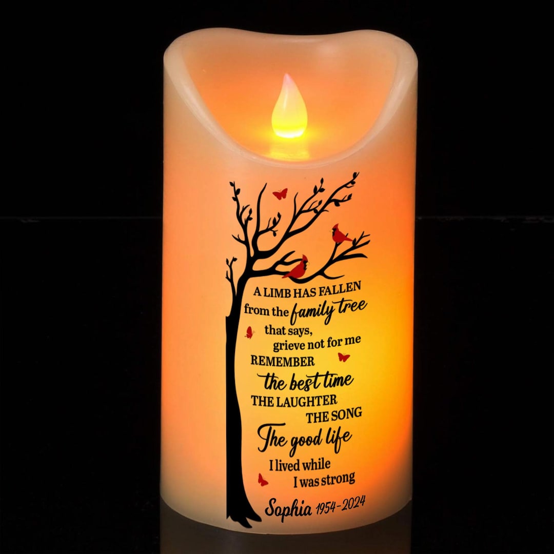 Personalized Photo Memorial LED Candle, in Loving Memory, Sympathy ...