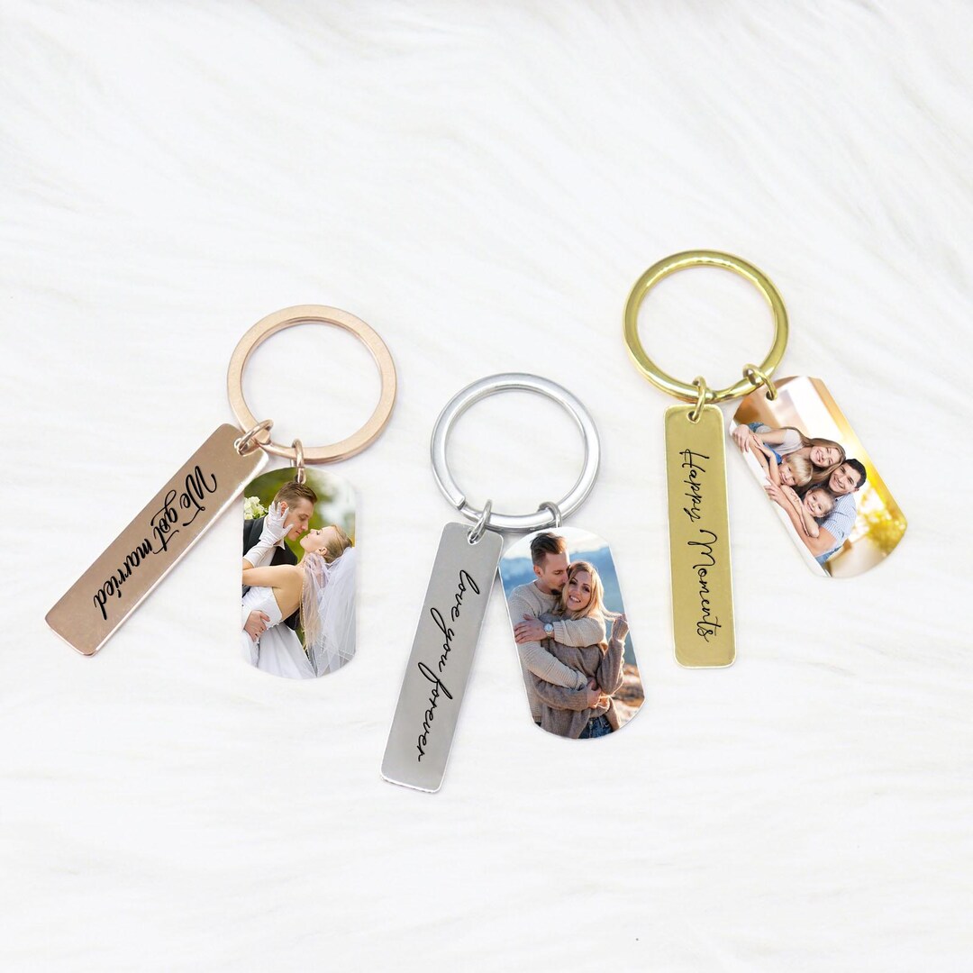 Custom Photo Keychain, Picture Keychain, Double Keychain, Couple ...