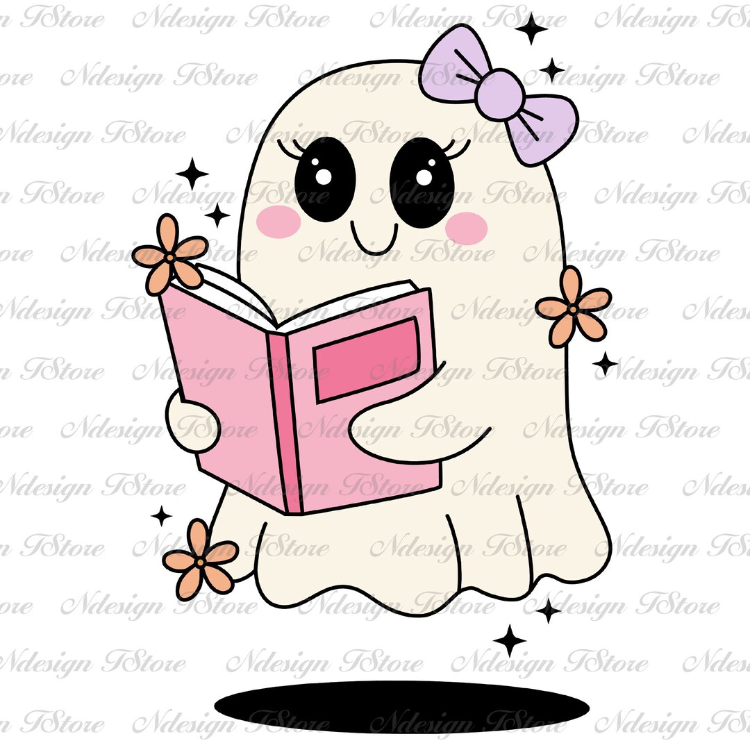 Ghost Girl Svg, Halloween Ghost Svg Digital Download, Cute Ghost Book ...