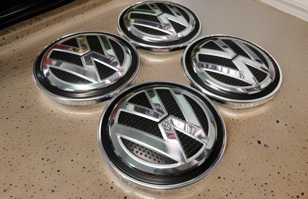 Volkswagen 65mm Alloy Wheel Centre Caps Hub Covers 5G0601171 Emblem ...