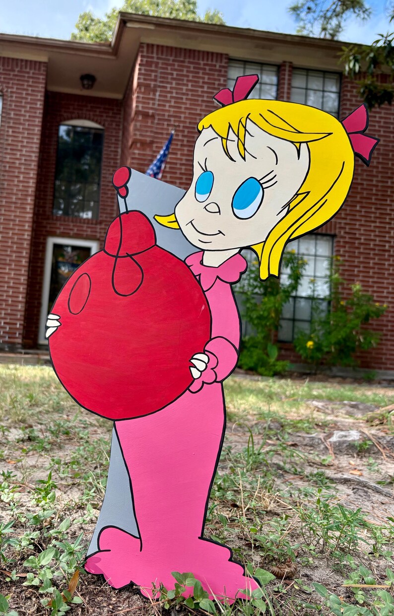 Christmas Grinch Wood Yard Art Grinch, Max, Cindy Loo Who - Etsy