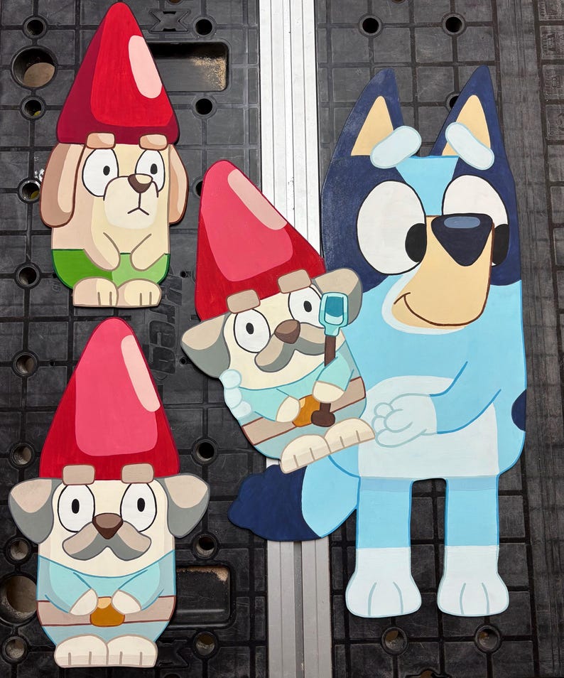 Muffin Bluey Bingo Husband Gnomes and Friends Yard Art Garden Gift - Etsy