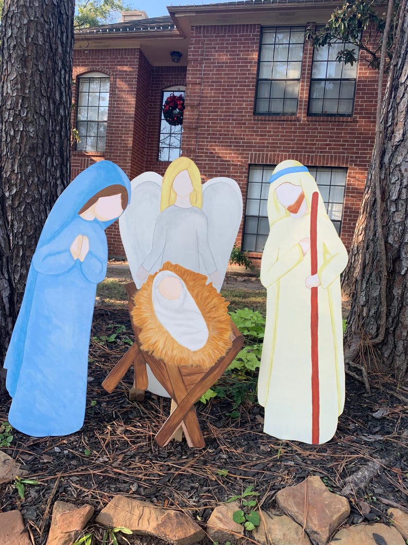 Christmas Nativity Set Yard Art, Outdoor Wood Decor - Etsy