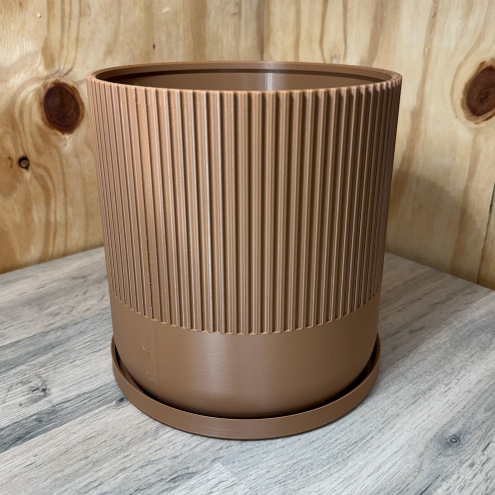 Industrial Colour Ribbed Plant Pot With Tray - Etsy