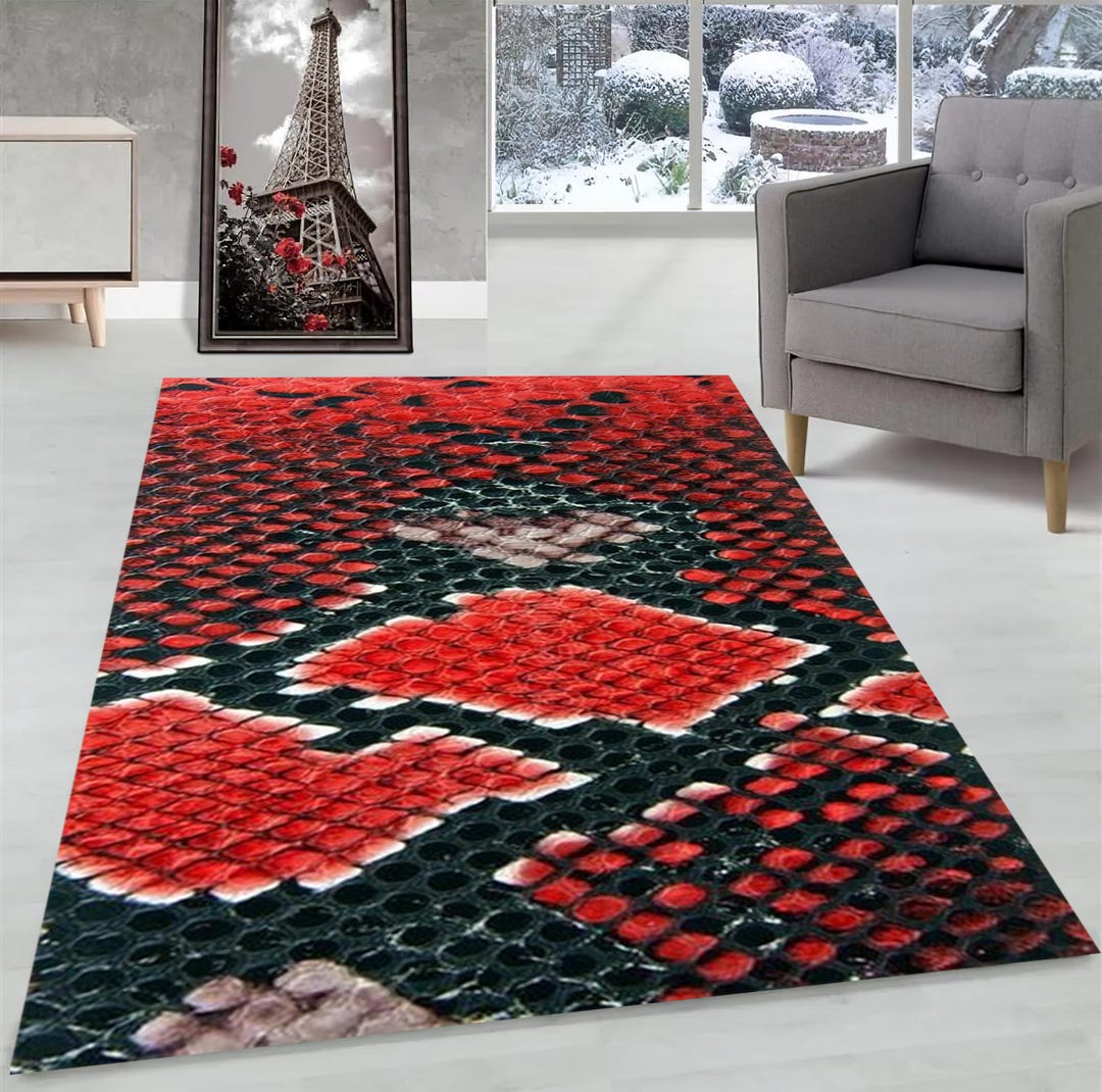 Snake Skin Patterned Rug: Animal Print Decor Carpet - Etsy