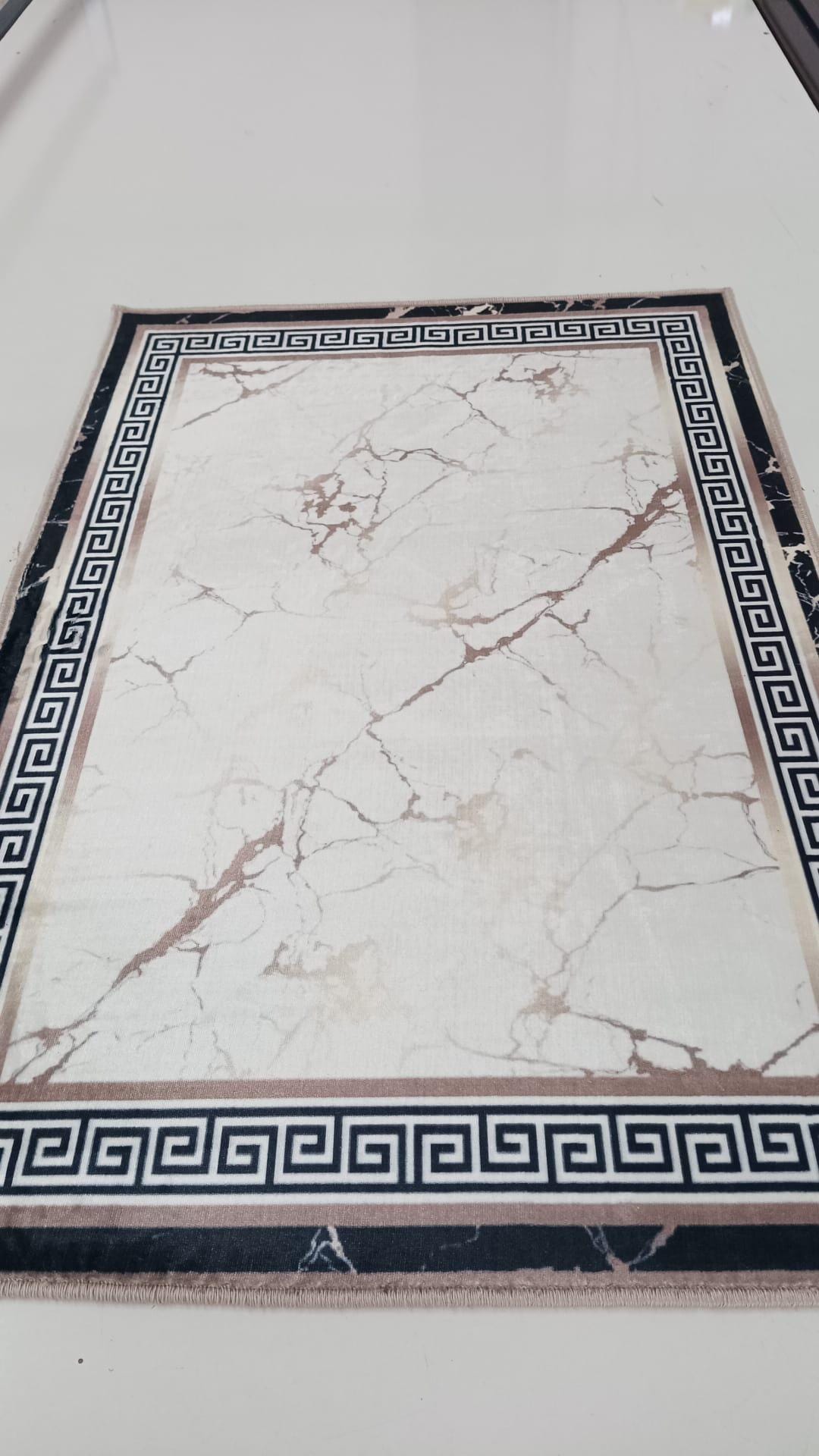 Black and Gold Roman Rug, for Living Room, Medusa Carpet, Greek Key Rug ...