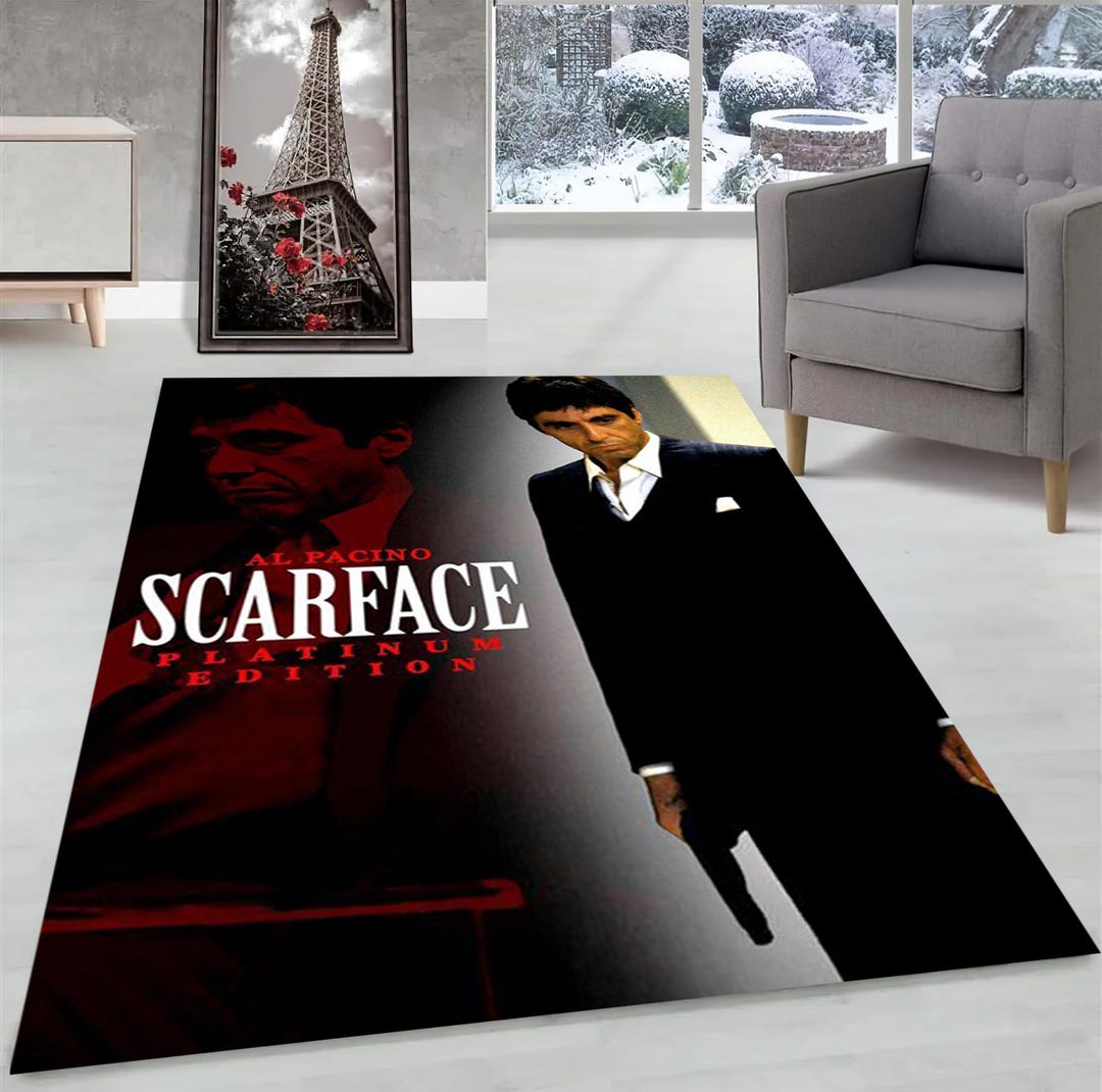 Scarface Rug: Tony Montana Movie Art, Living Room Decor - Etsy