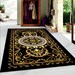 Black and Gold Roman Rug, for Living Room, Medusa Carpet, Greek Key Rug ...