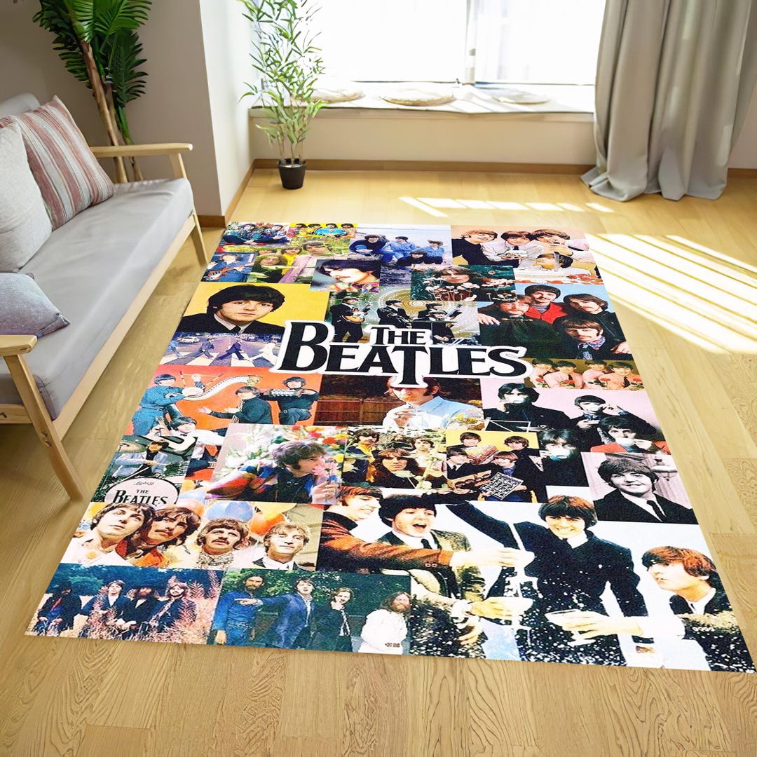 The Beatles Rug, British Rock Band the Beatles Rug,for Living Room Rug ...
