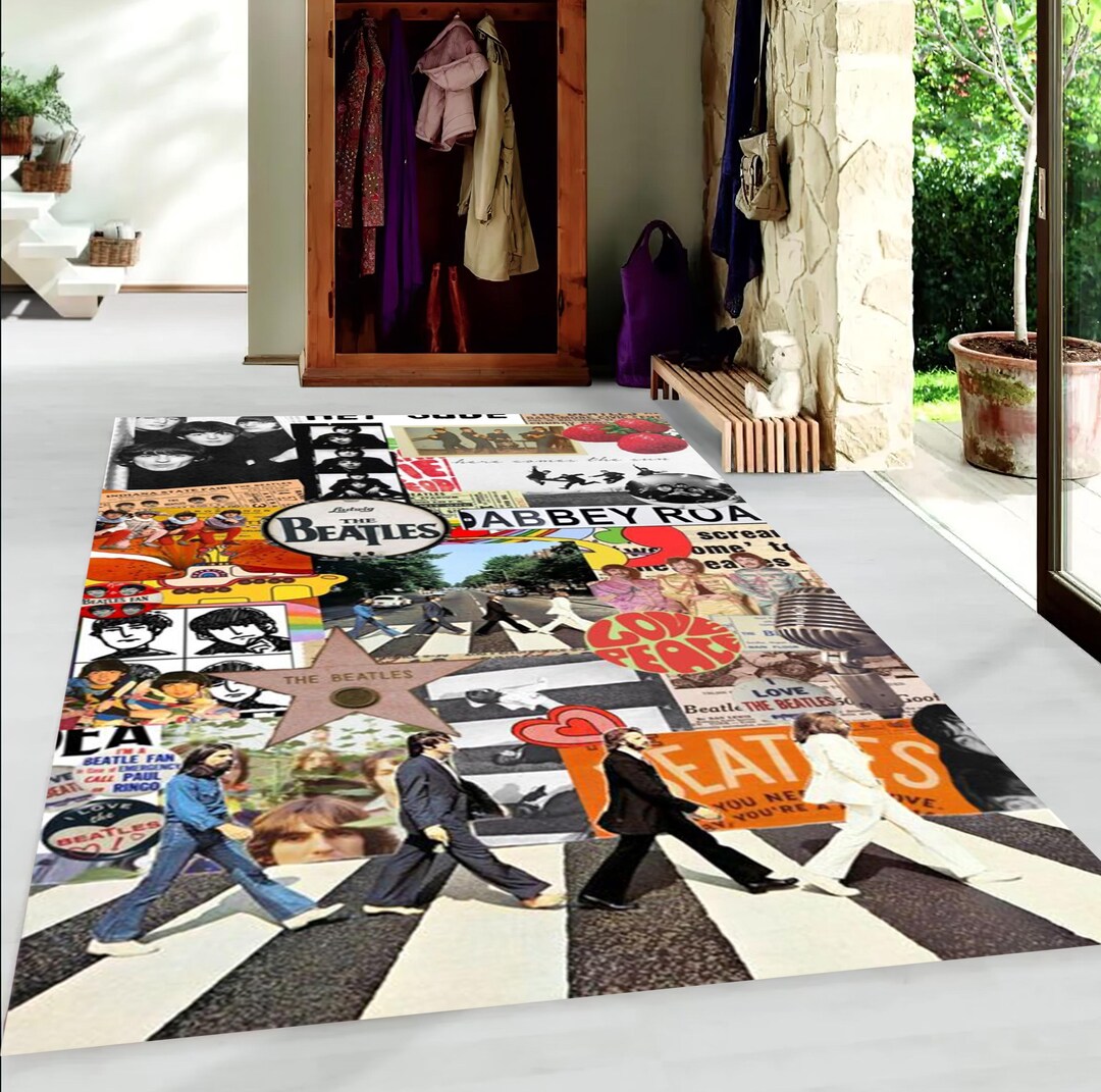 The Beatles Rug, British Rock Band the Beatles Rug,for Living Room Rug ...