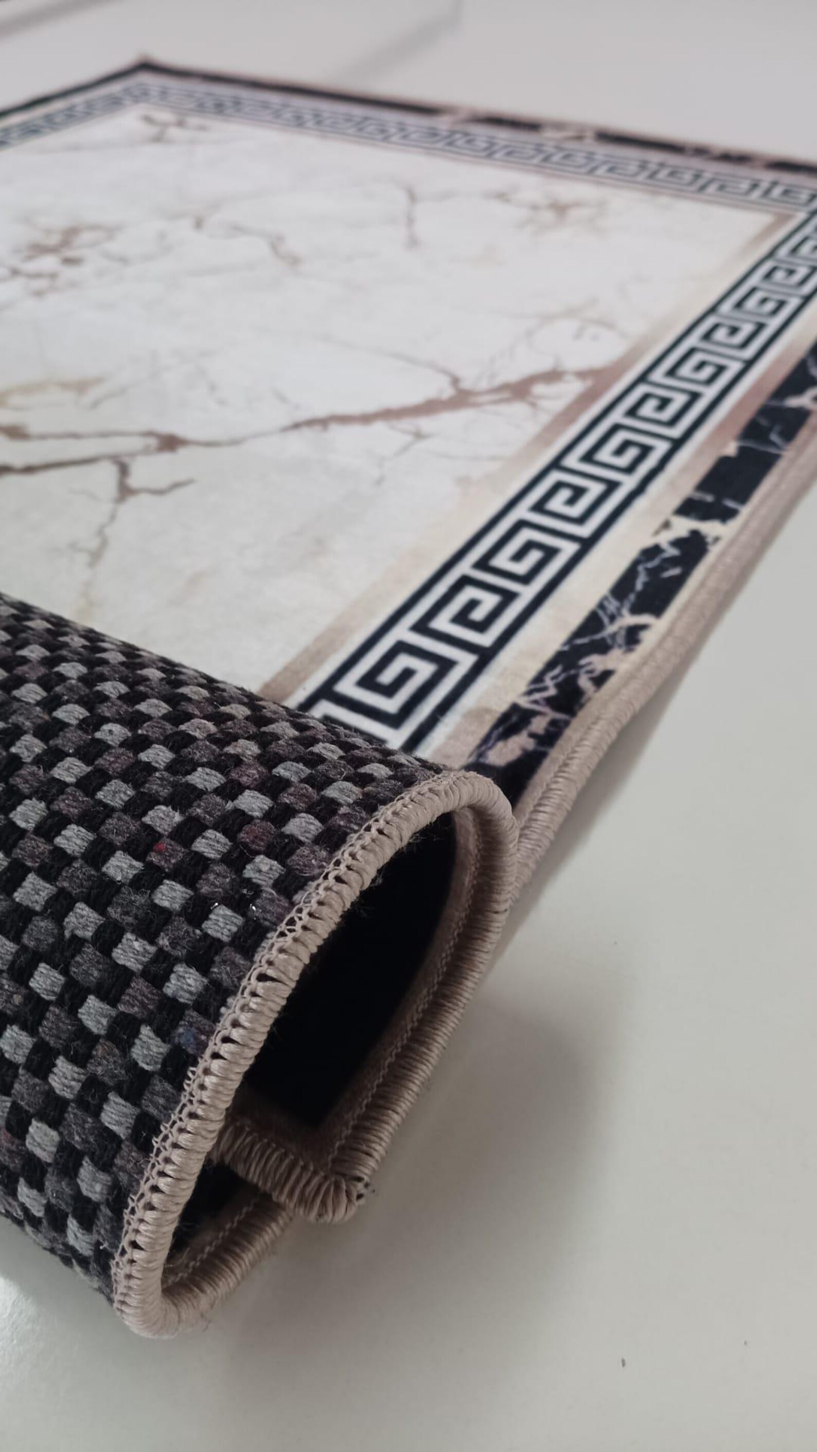 Black and Gold Roman Rug, for Living Room, Medusa Carpet, Greek Key Rug ...