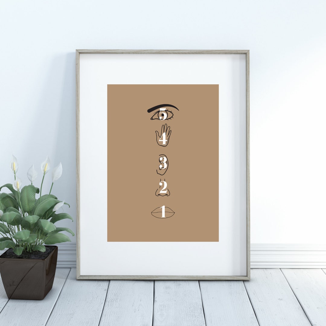 54321 Grounding Skill Wall Art (digital Print) Mental Health Art for ...