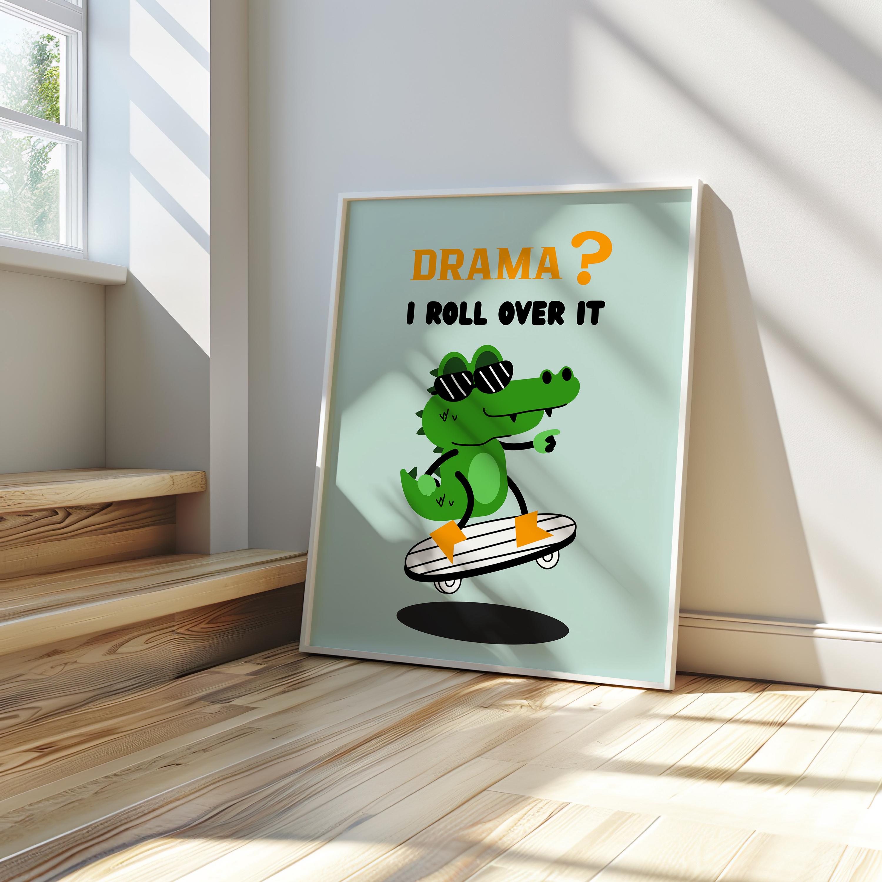 Funny Printable Poster for Digital Wall Decor – Cute Alligator ...