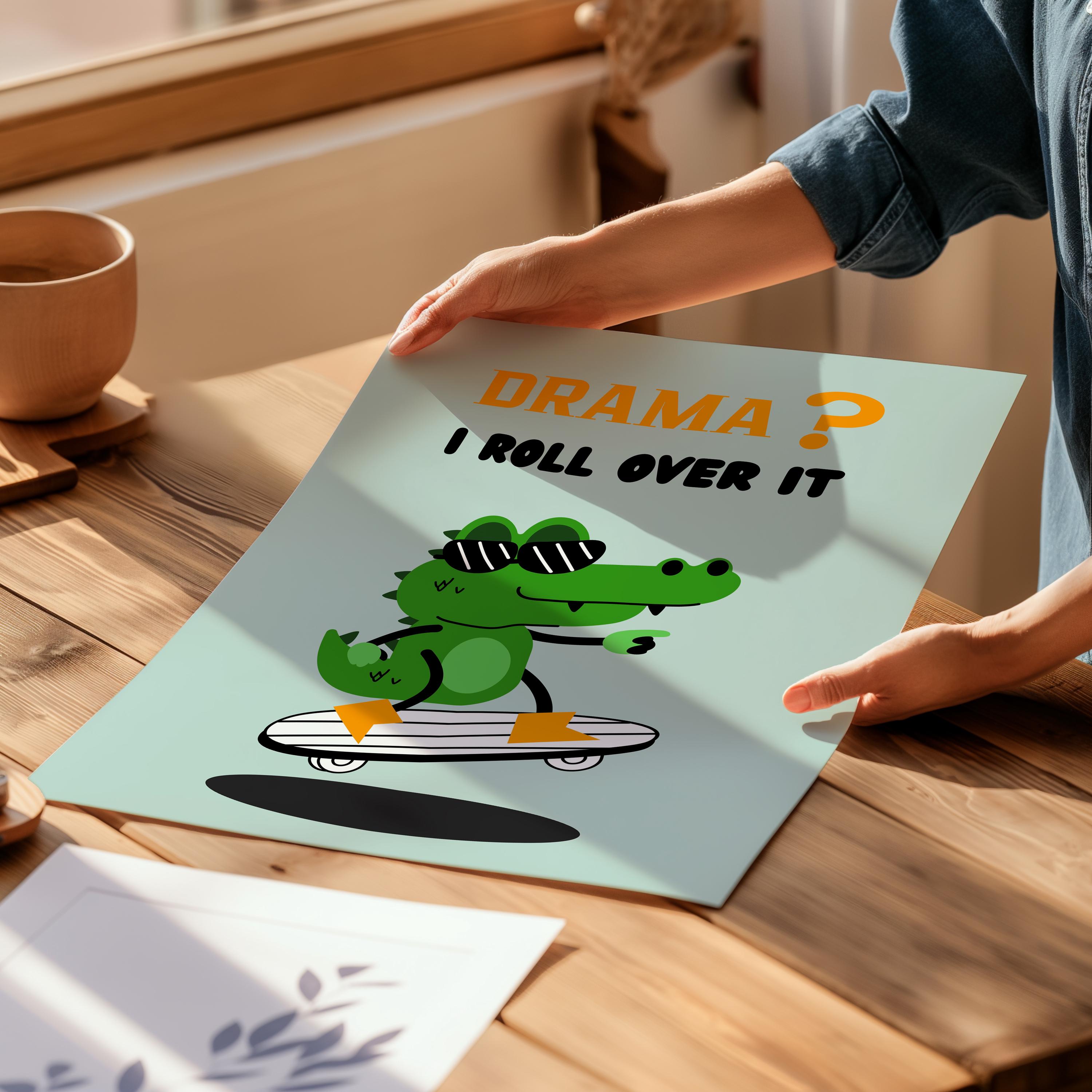 Funny Printable Poster for Digital Wall Decor – Cute Alligator ...