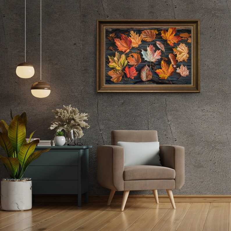 Autumn Leaves Decor, Nature-inspired Printable, Vibrant Fall Colors ...