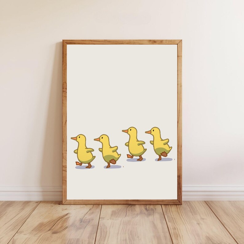 Adorable Duck Family Print, Nursery Wall Art Set of 3, Baby Room Animal ...