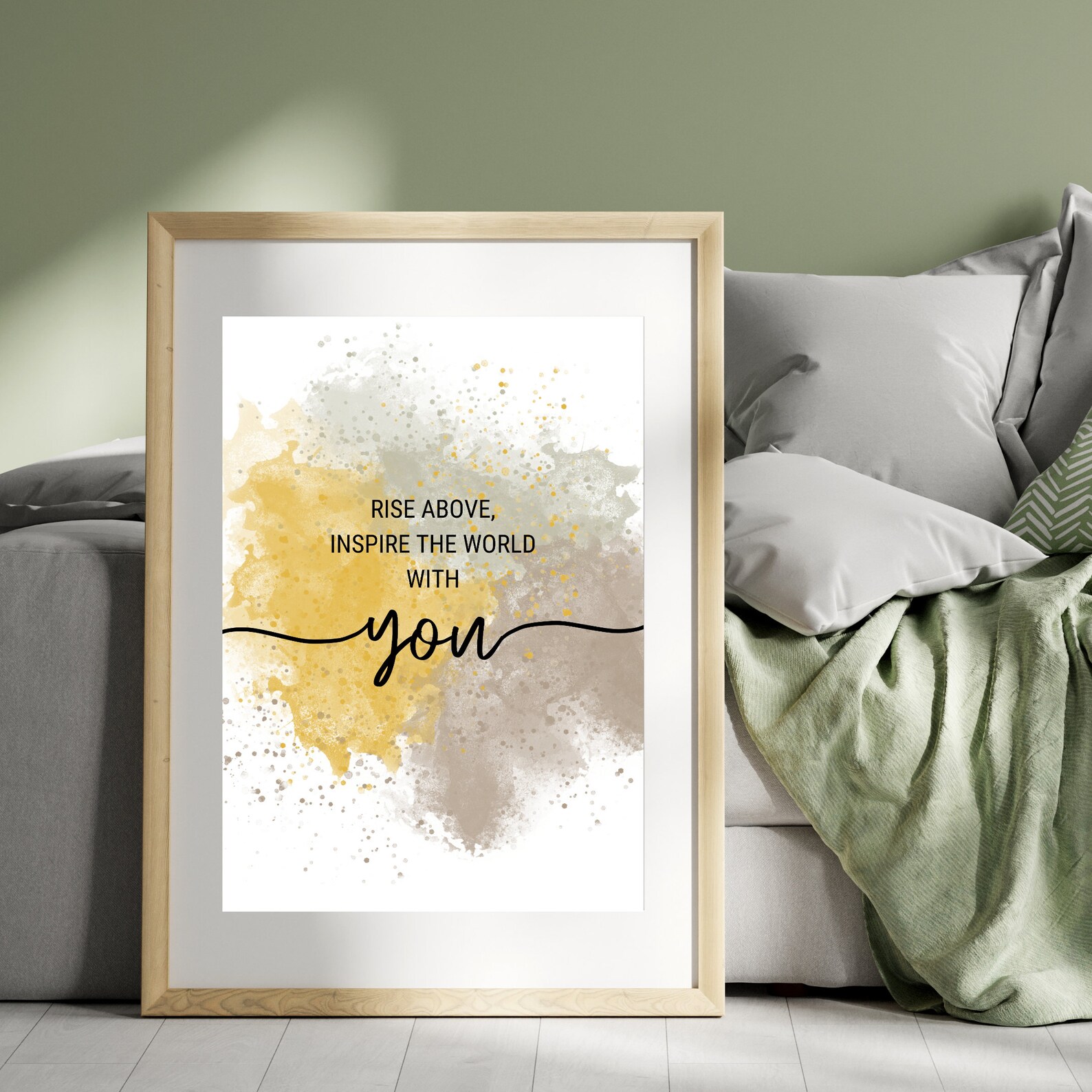Rise Above Inspirational Quote Wall Art, Motivational Printable, Modern ...
