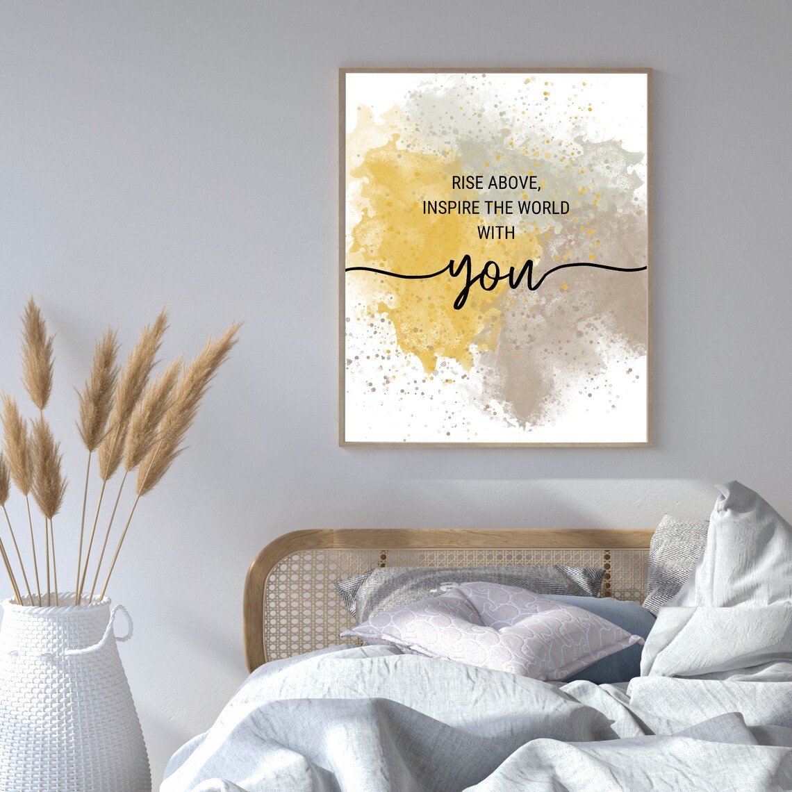Rise Above Inspirational Quote Wall Art, Motivational Printable, Modern ...