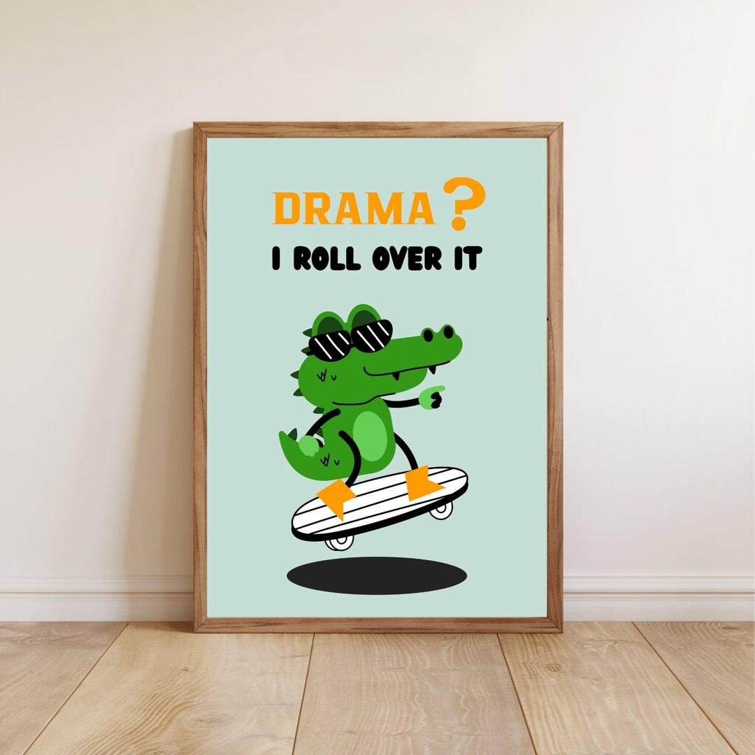 Funny Printable Poster for Digital Wall Decor – Cute Alligator ...