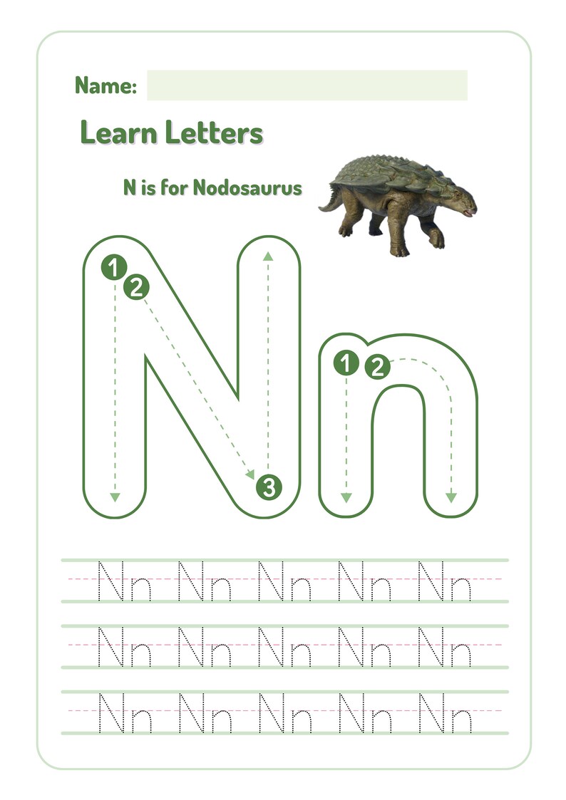 Dinosaur Theme Alphabet Preschool Pre-k Kindergarten Learning Bundle ...